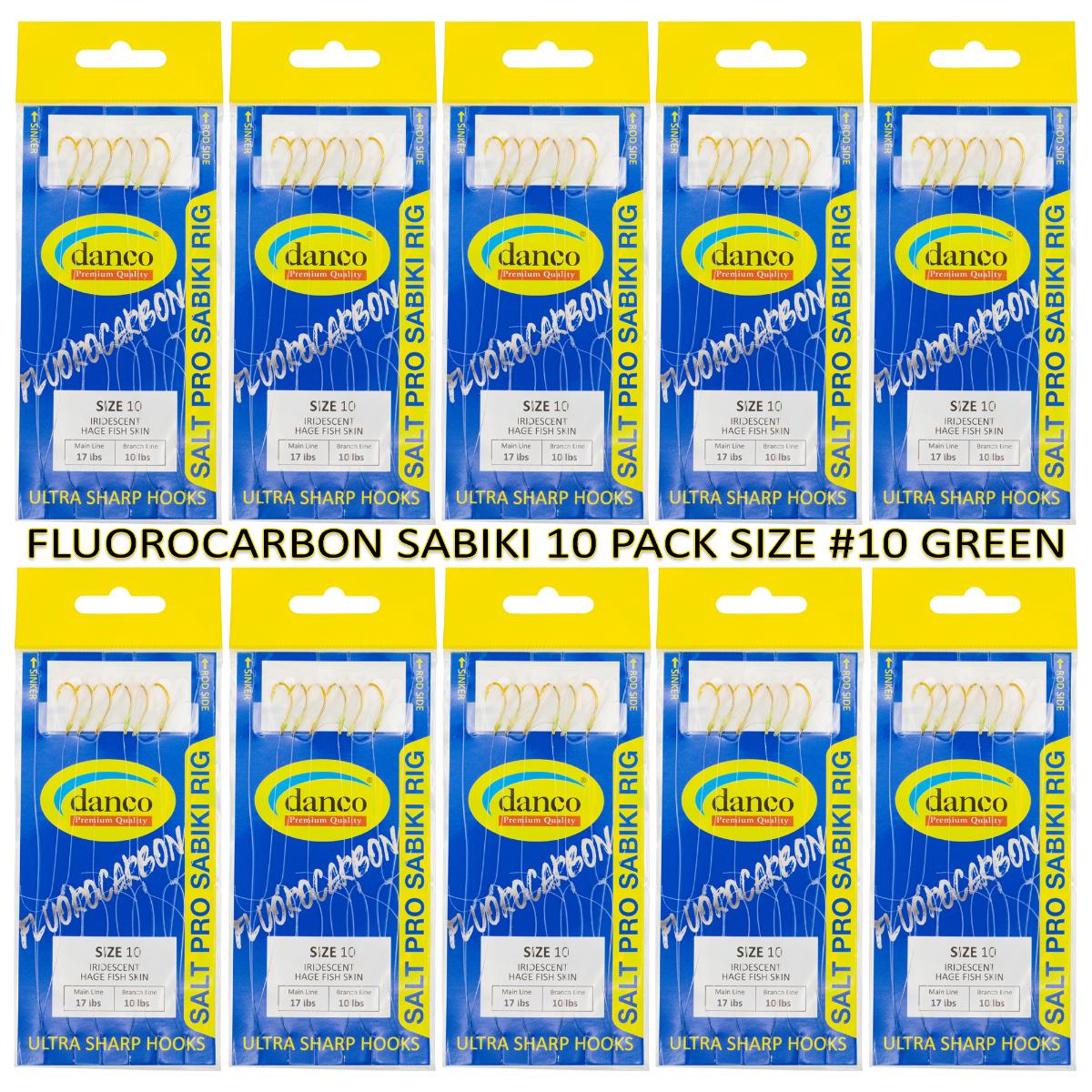 10 Pack danco Sabiki Rigs #10 Green
